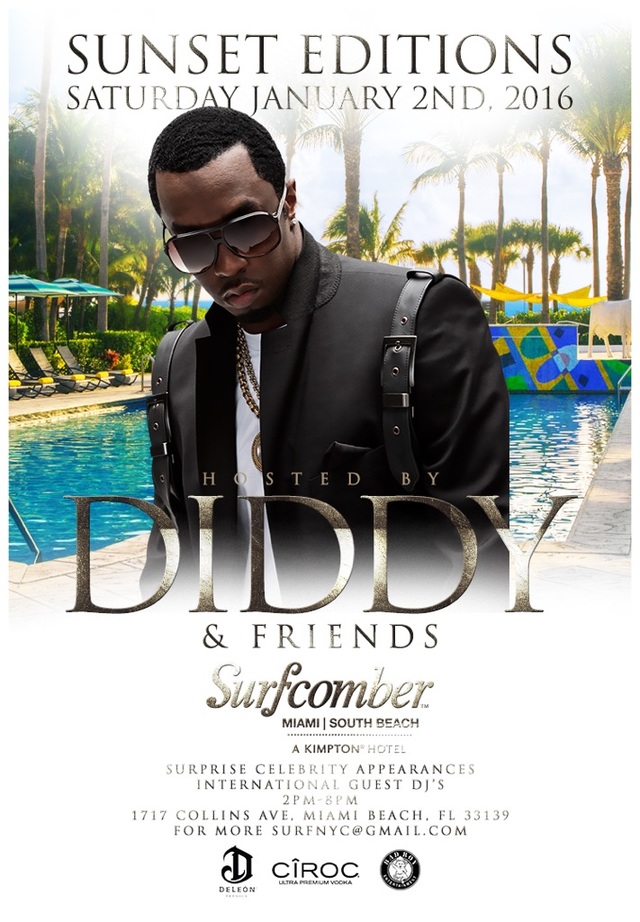 New Years Saturday Pool Party With Puff Daddy At Surfcomber Miami 1/2 ...