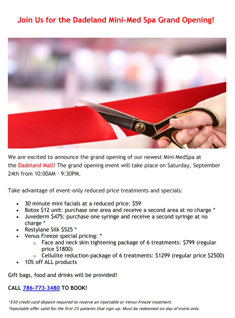 Miami Mini-Med Spa Grand Opening in Dadeland Mall 9/24/16 – The Soul Of ...