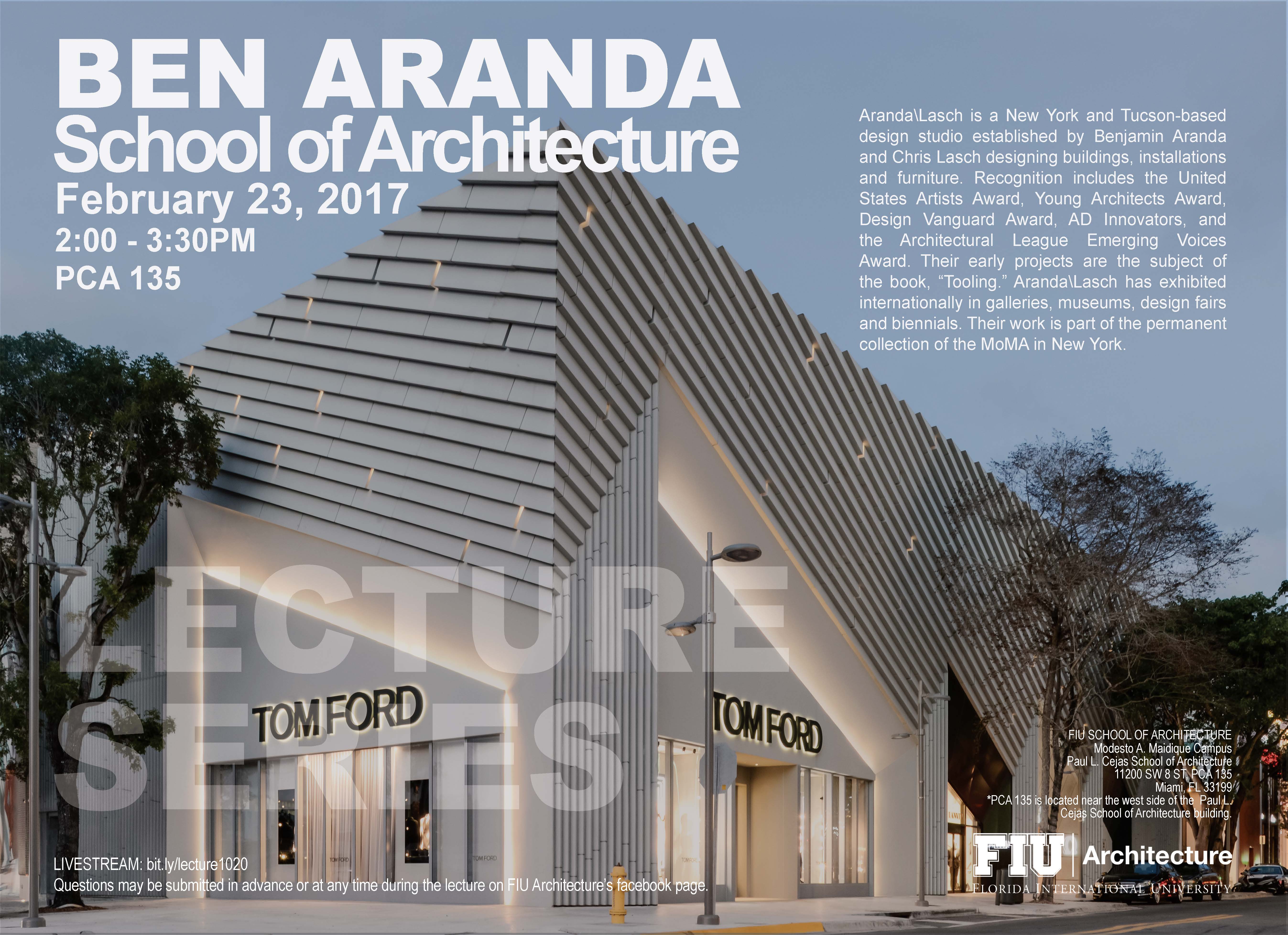 Ben Aranda Lecture 2/23/17 – The Soul Of Miami