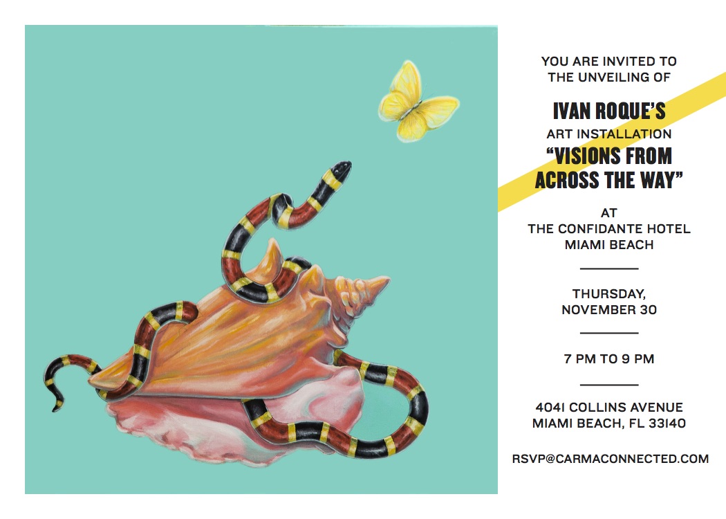 The Confidante Miami Beach Hotel Presents Ivan Roque’s Art Installation ...