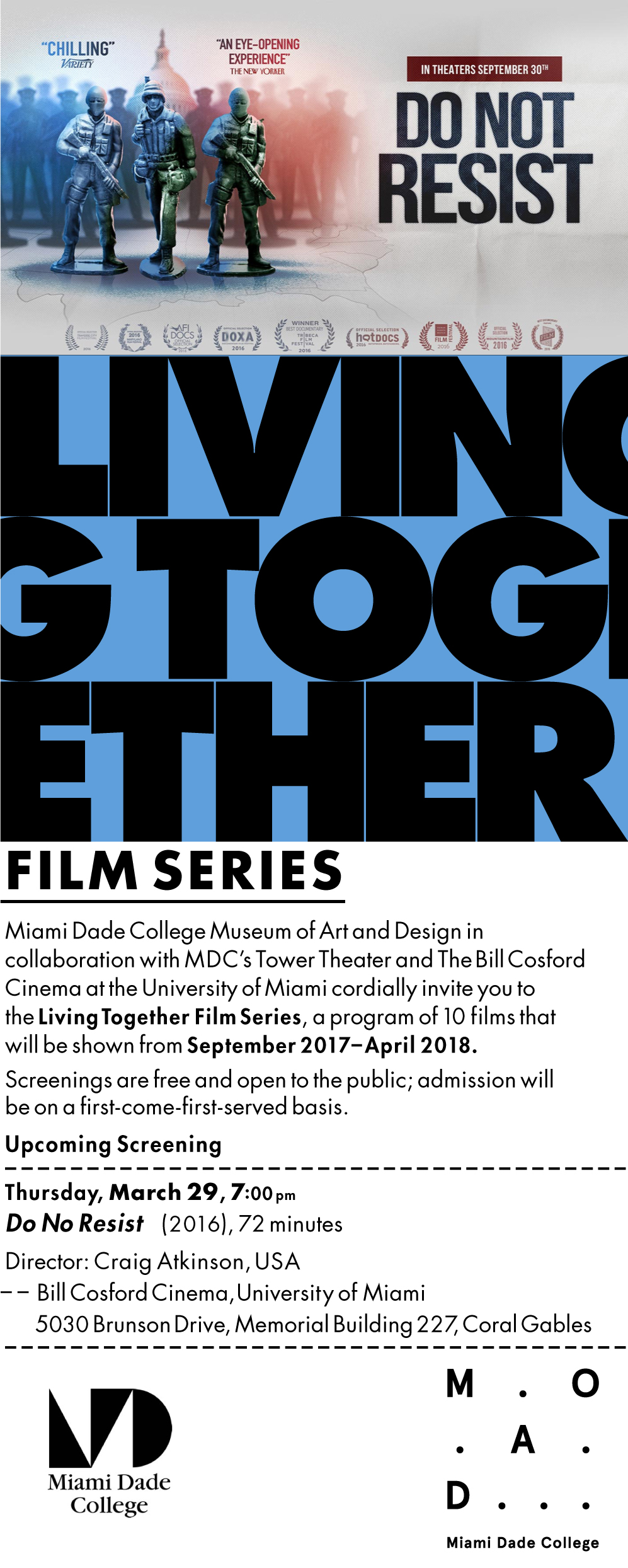 MOAD MDC Presents Living Together March Film Series: Do Not Resist 3/29 ...