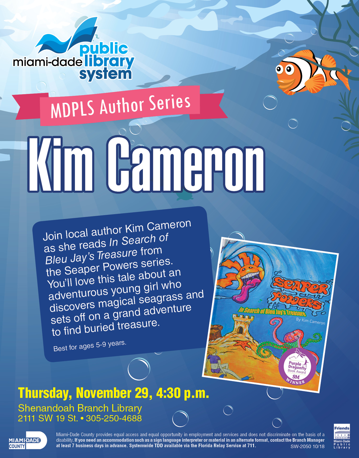 MDPLS Author Series: Seaper Powers Storytime with Kim Cameron 11/29/18 ...