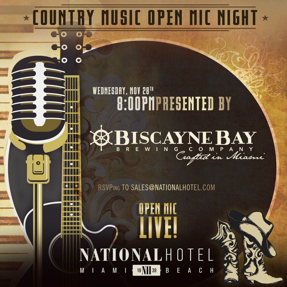 Country Music Open Mic Night 11/28/18 – The Soul Of Miami