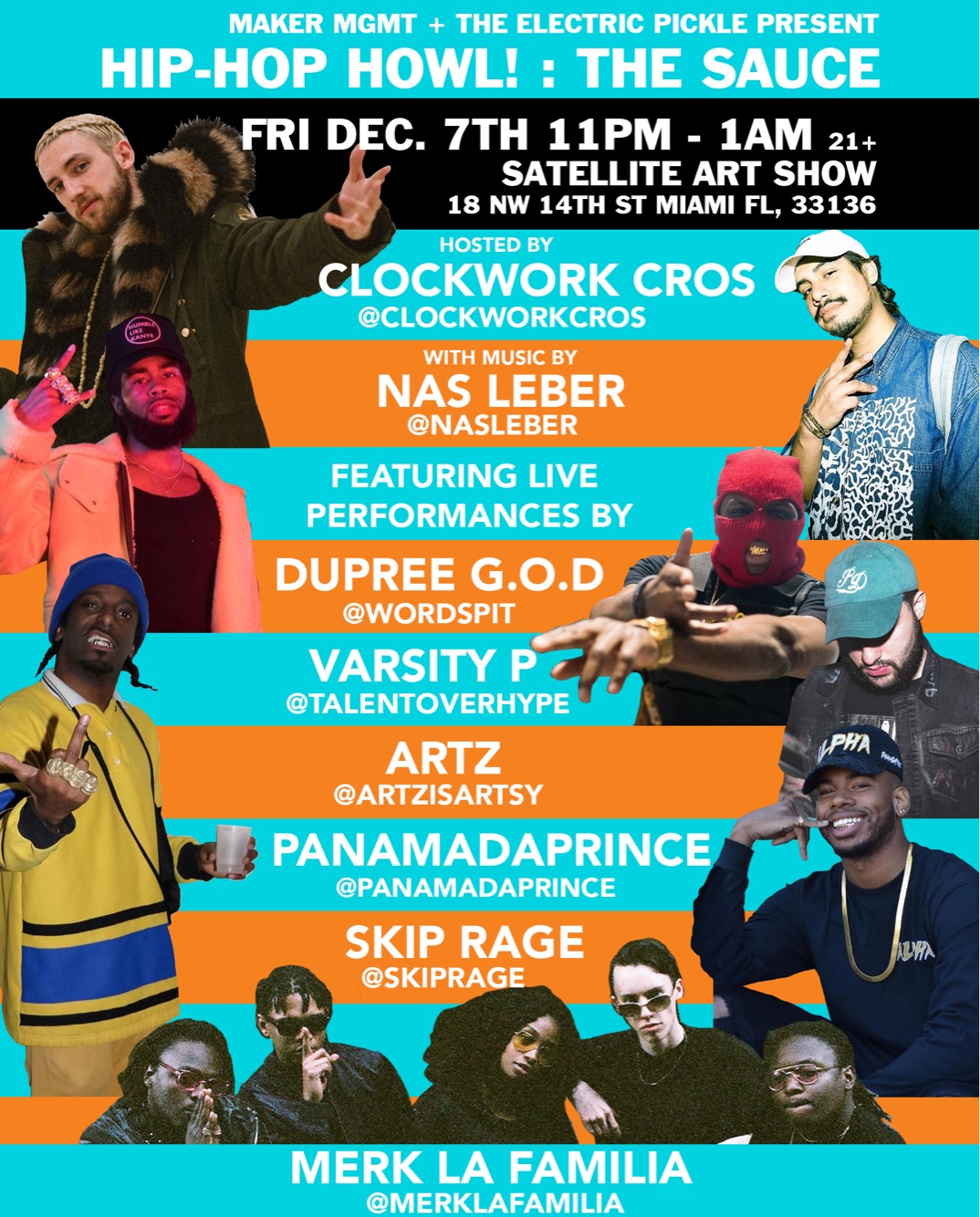 Hip Hop HOWL THE SAUCE 12/7/18 – The Soul Of Miami