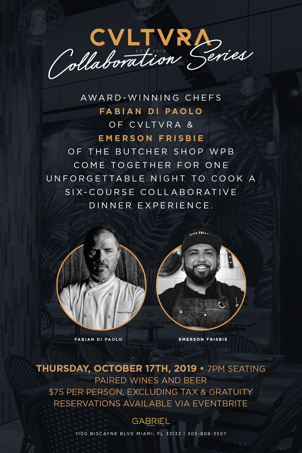 CVLTVRA Chef Collaboration Series 10/17/19 – The Soul Of Miami