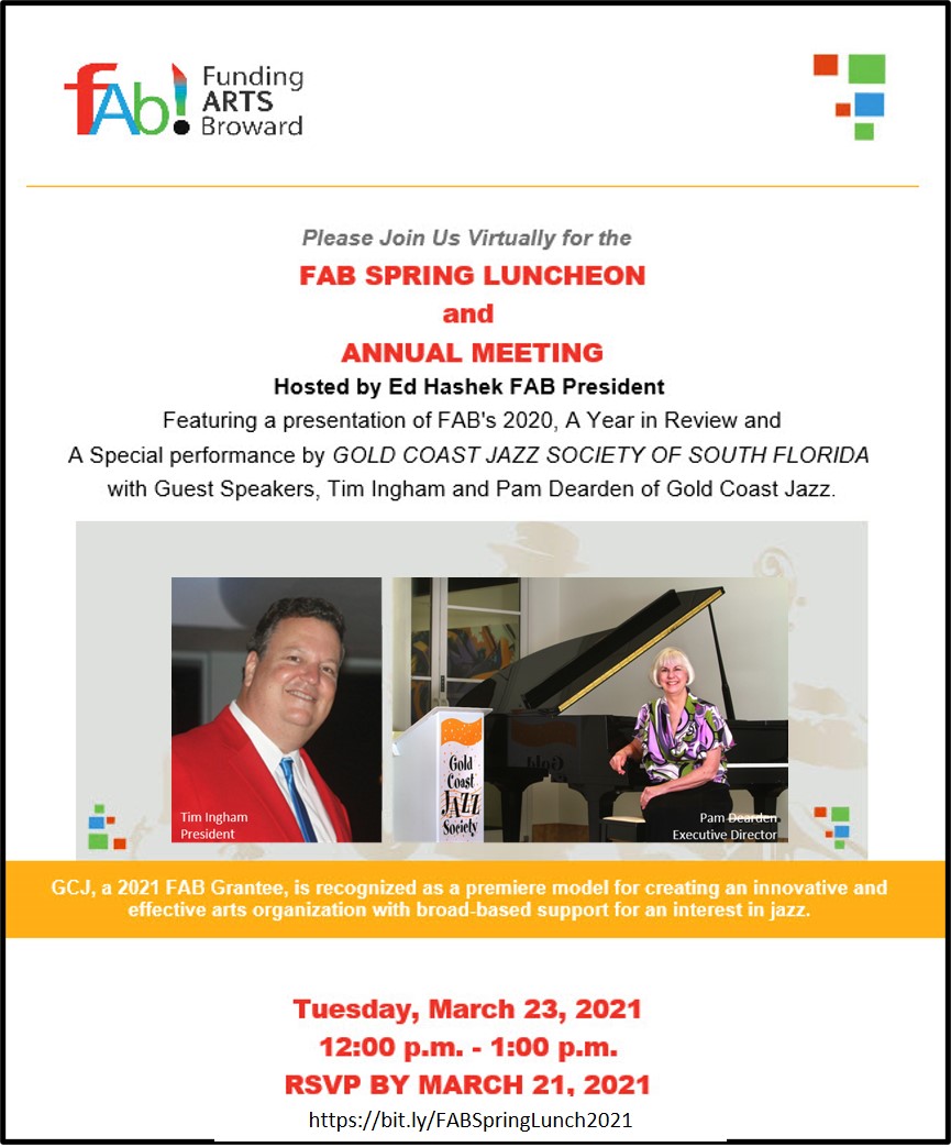 Funding Arts Broward Virtual Spring Annual Meeting to Feature Gold ...