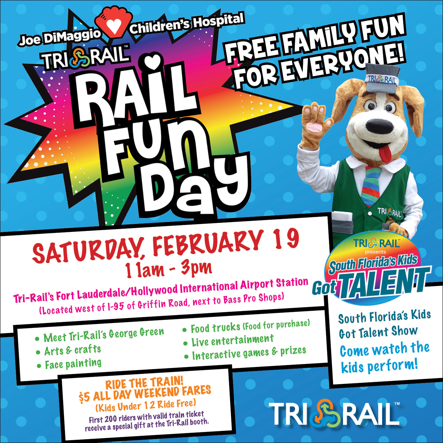 Tri-Rail’s Joe DiMaggio Children’s Hospital Rail Fun Day at Fort ...
