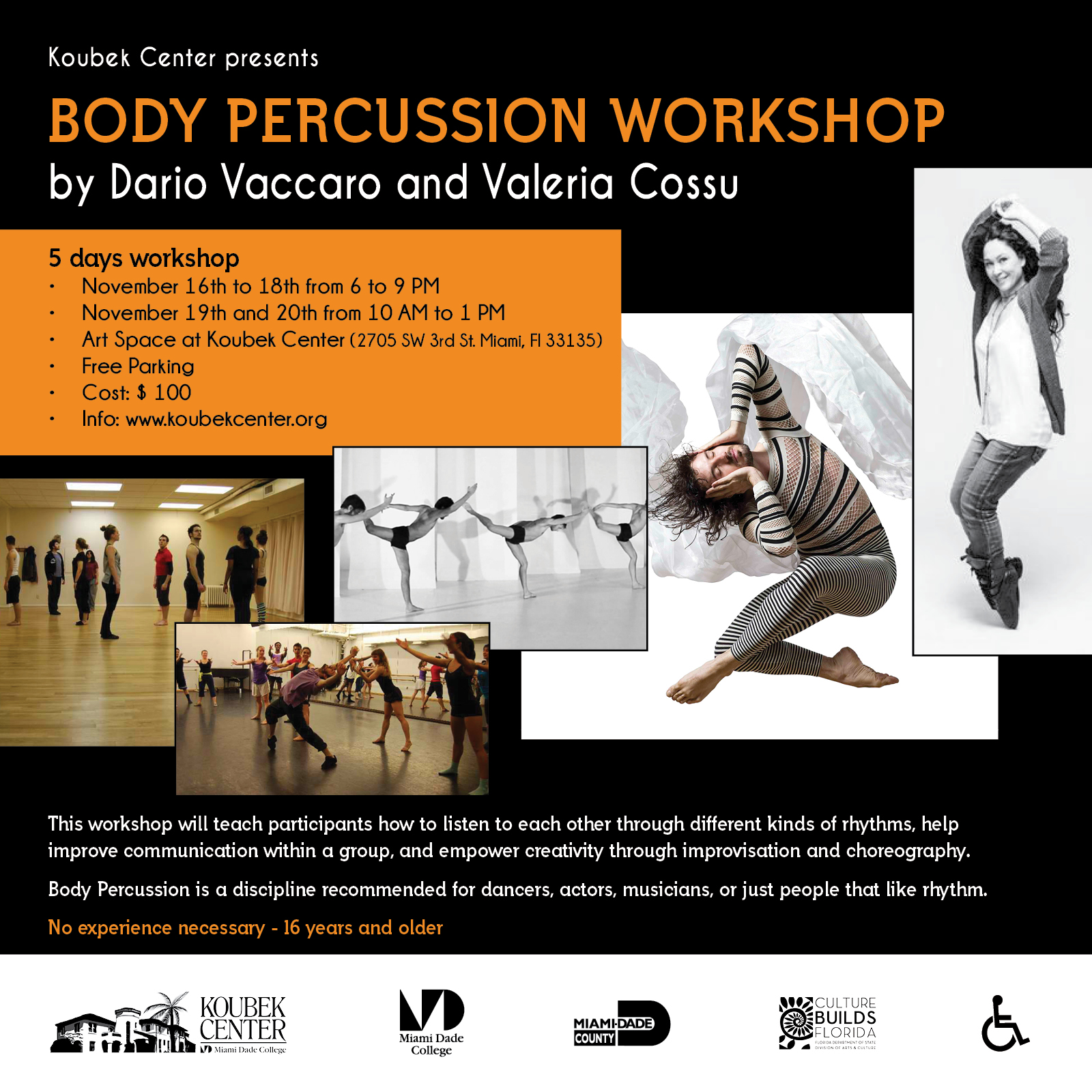 Body Percussion and Contemporary Dance Workshop 11/16/22, 11/17/22, 11 ...