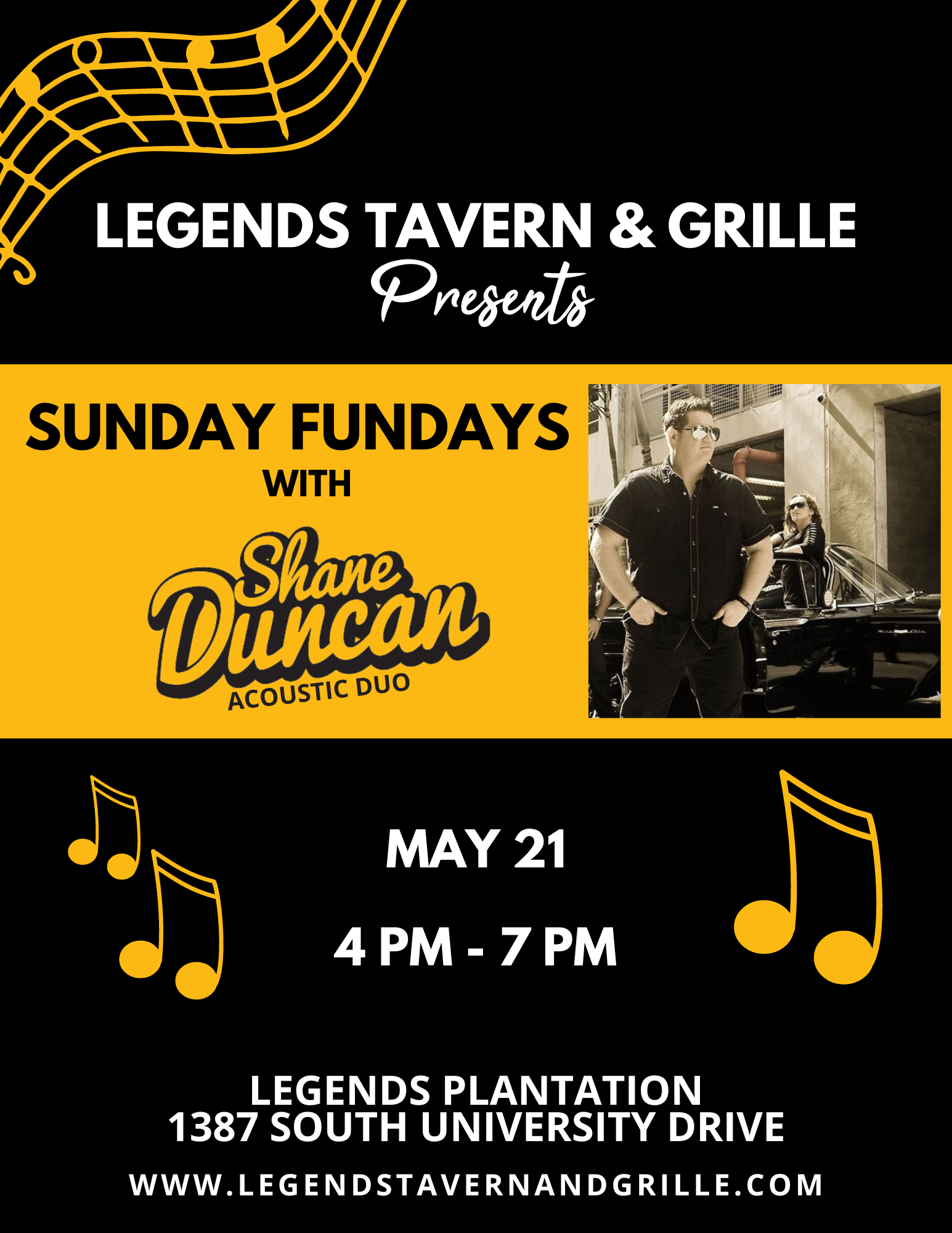 Sunday Funday Live Performance by Shane Duncan Acoustic Duo at Legends ...