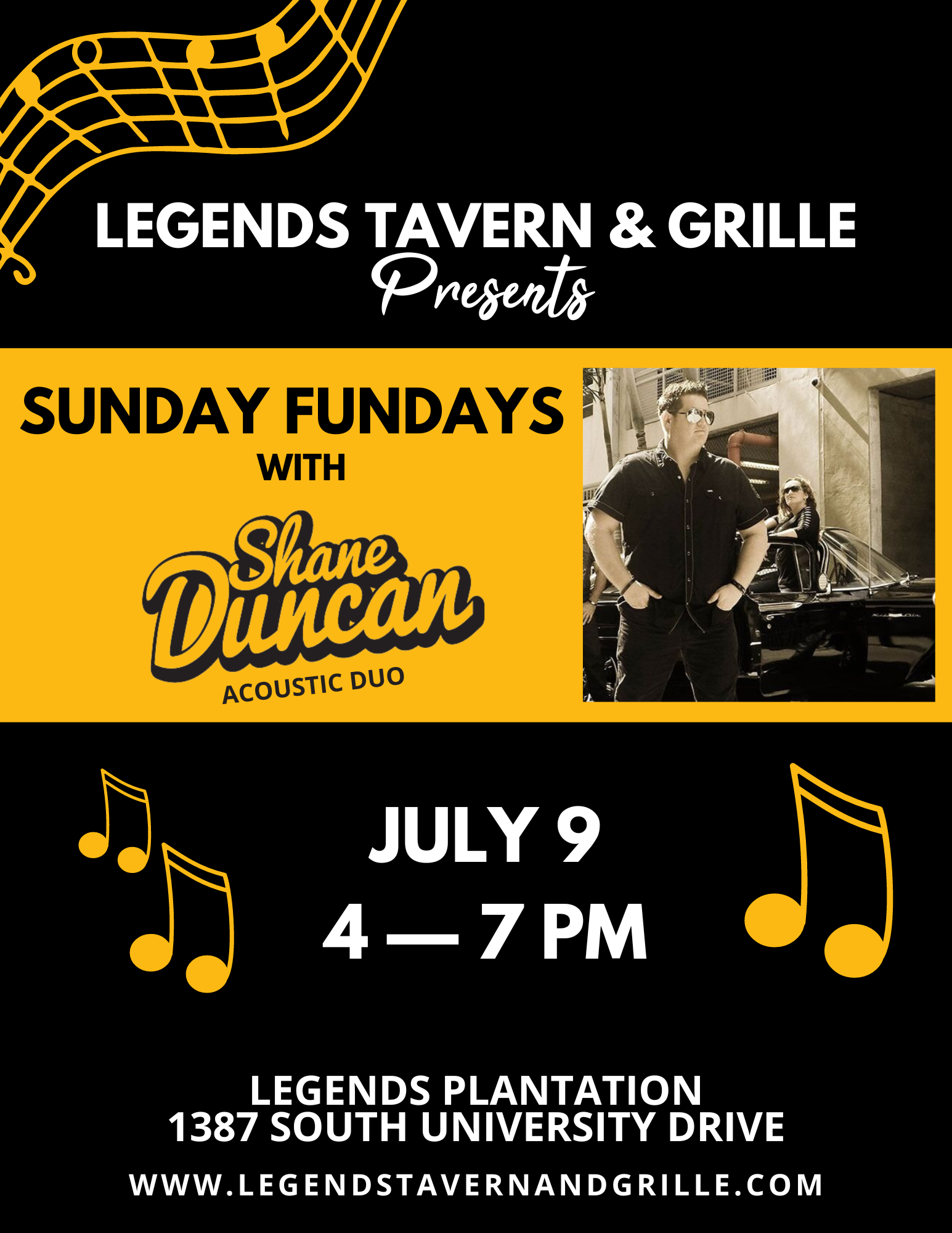Sunday Funday Live Performance by Shane Duncan Acoustic Duo at Legends ...