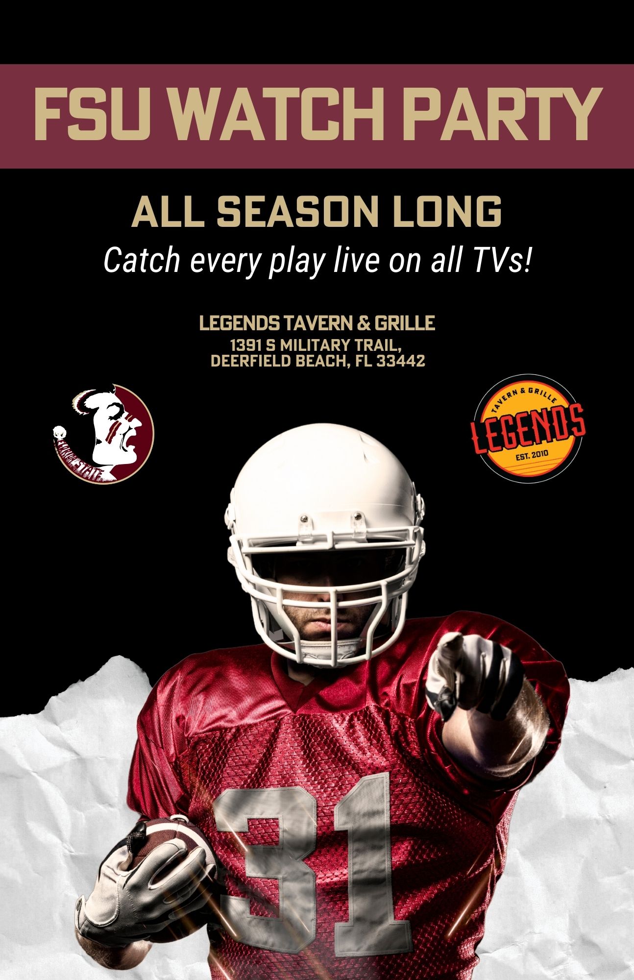 FSU Watch Party at Legends Tavern & Grille Deerfield Beach 10/21/23 ...