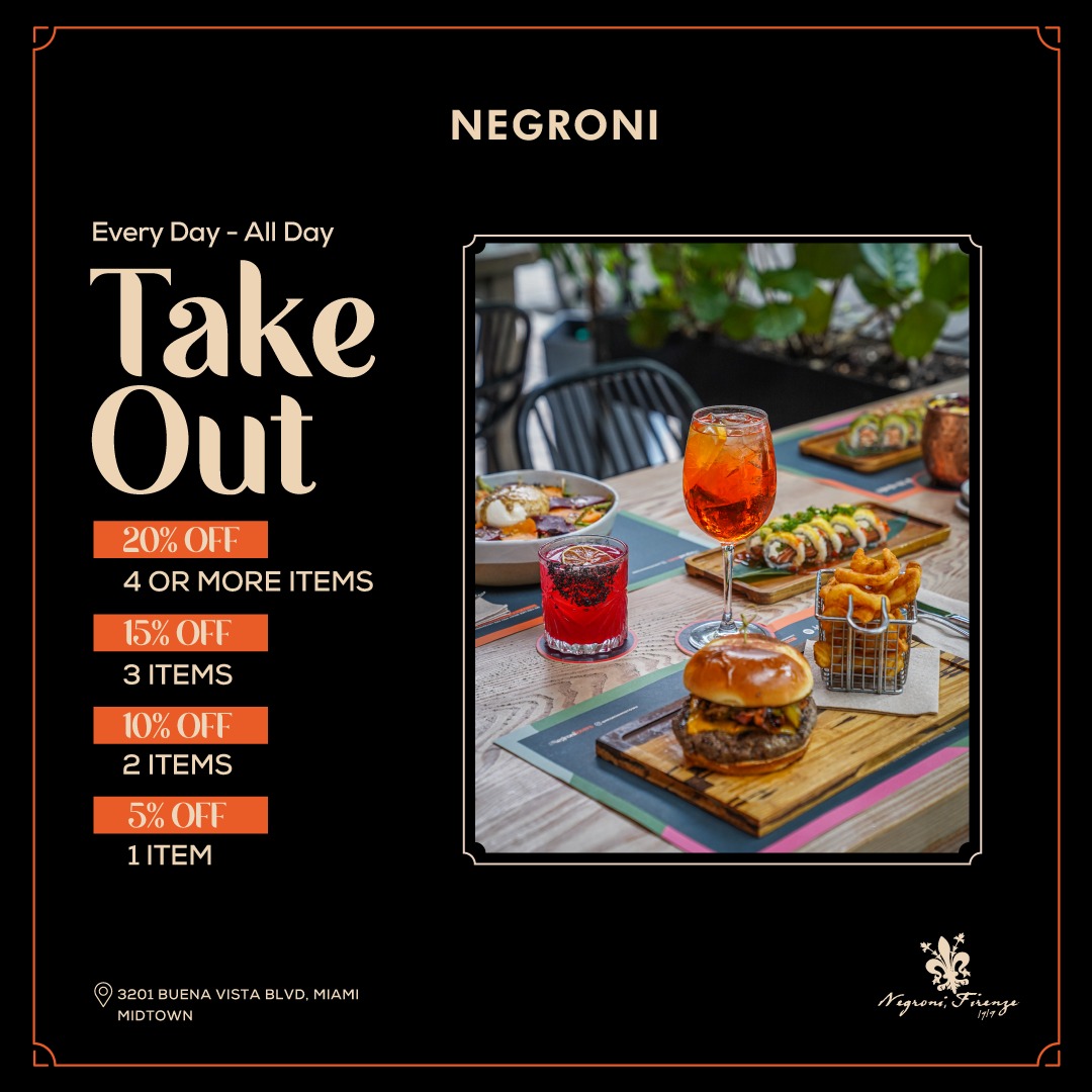 Negroni Midtown NEW Daily Take Out Deals! Up to 20% 1/10/24 – The Soul ...
