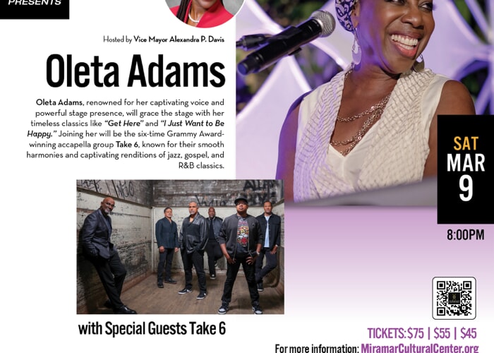 Oleta Adams and Take6 3/9/24 – The Soul Of Miami