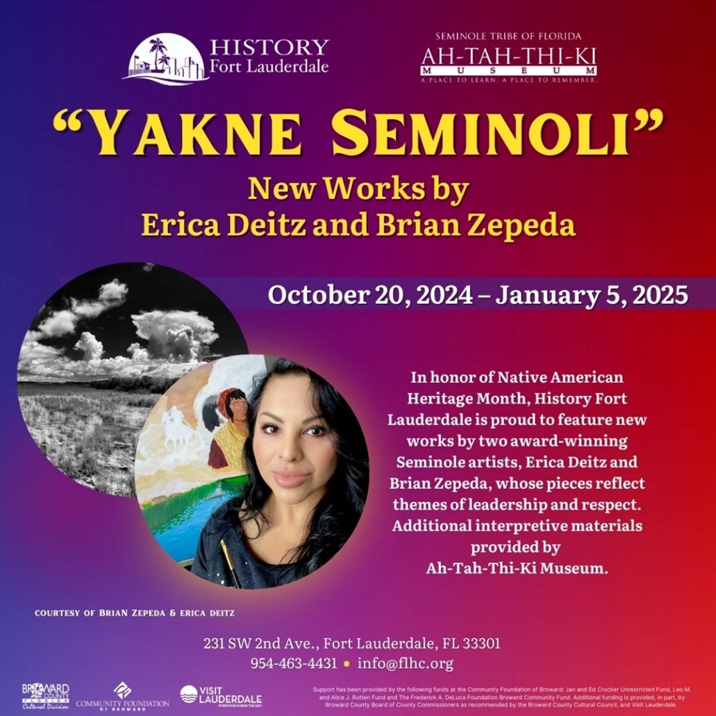 “Yakne Seminoli” Seminole Fine Art Exhibit at History Fort Lauderdale ...