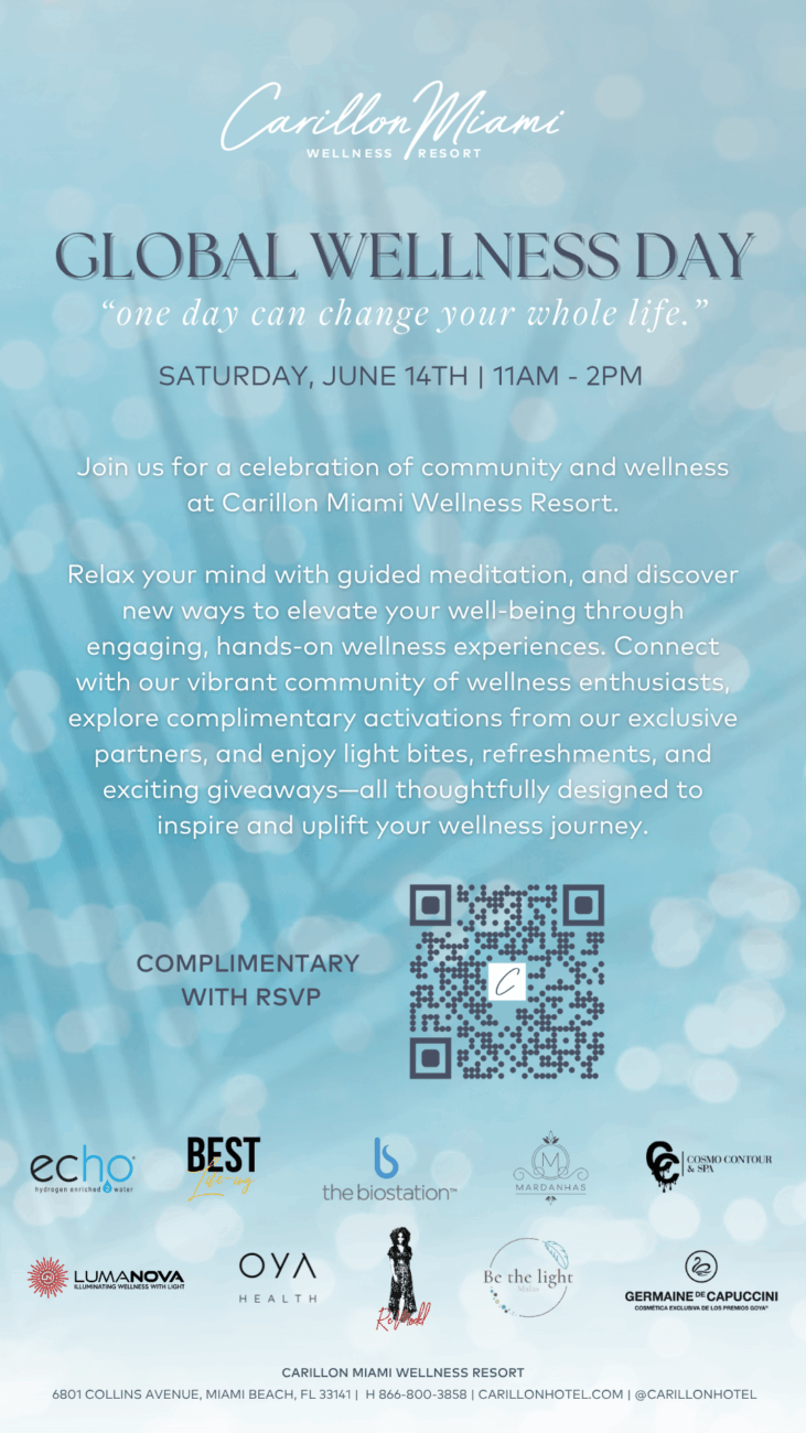 Celebrate Global Wellness Day at Carillon Miami Wellness Resort 6/14/25 – The Soul Of Miami