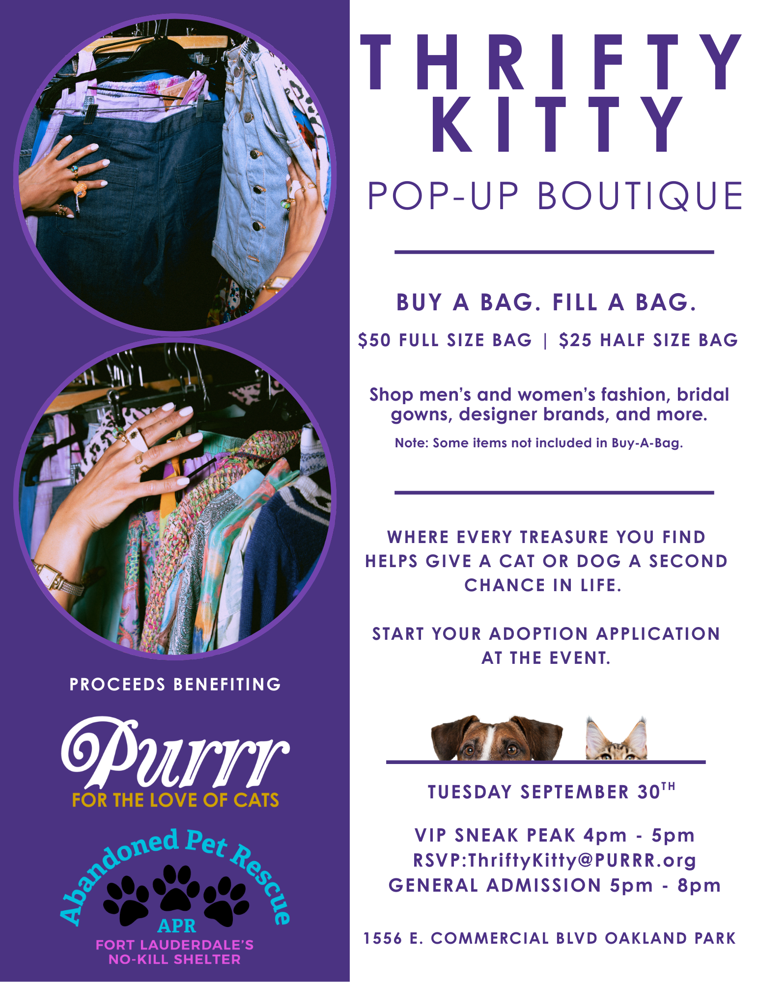 PURRR Adoption + Sanctuary and Abandoned Pet Rescue to Host Thrifty ...