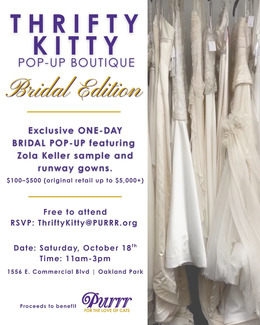 PURRR Adoption + Sanctuary’s Thrifty Kitty Pop-Up Boutique Bridal ...