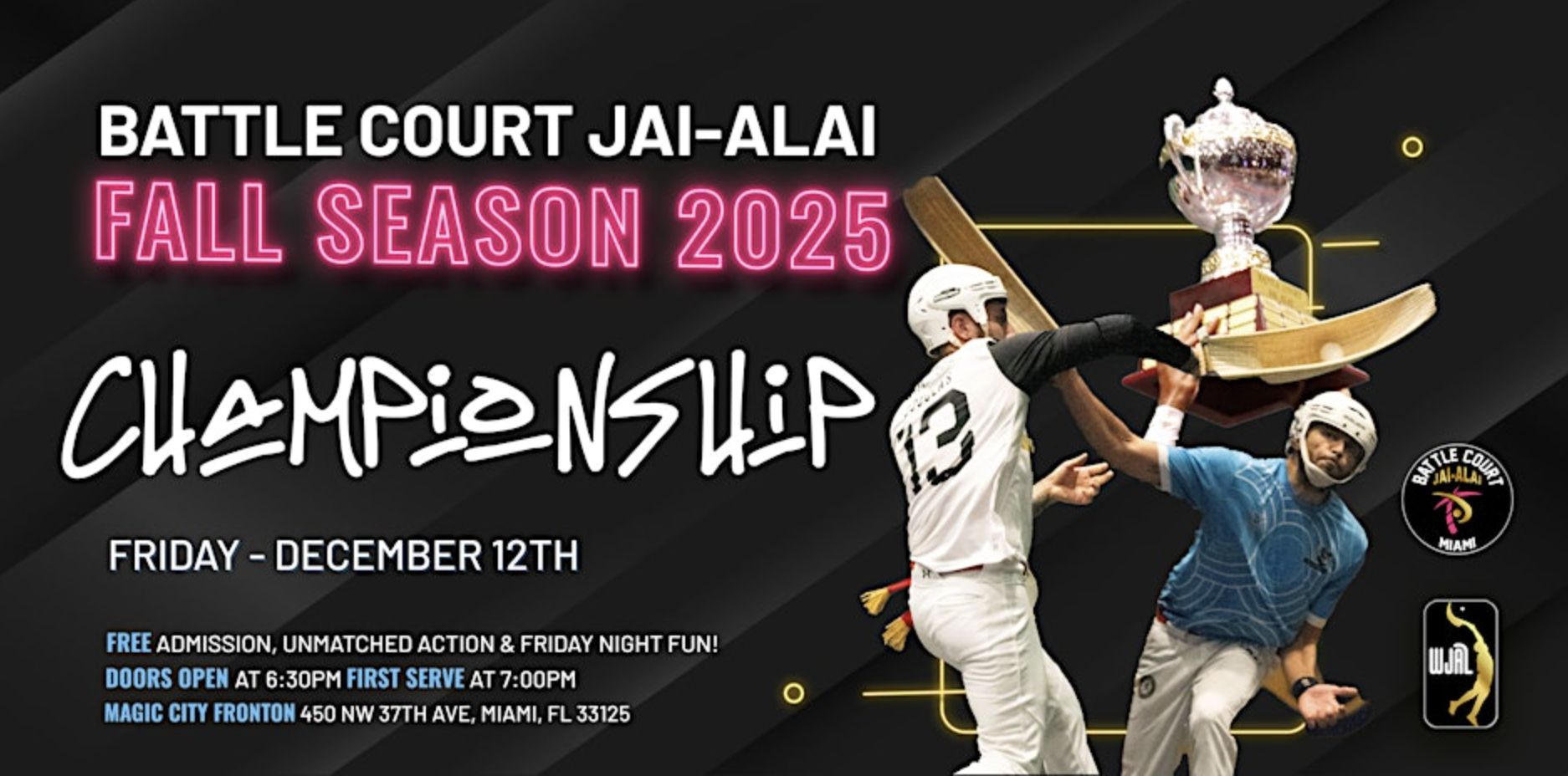 Fall Finals: World Jai-Alai League Battle Court Championship Set For ...
