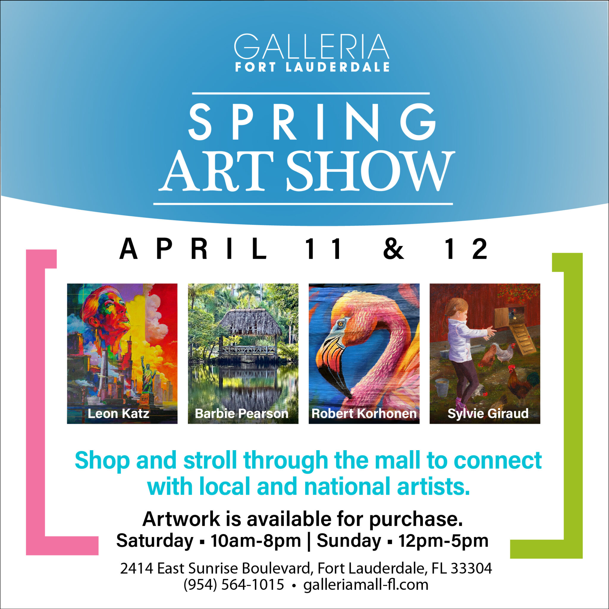 Spring Art Show at Galleria Fort Lauderdale 4/11/26, 4/12/26 – The Soul ...