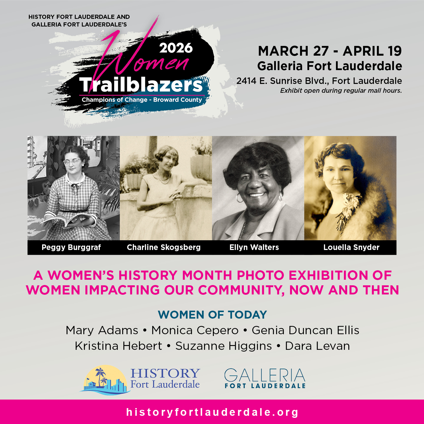 History Fort Lauderdale and Galleria Fort Lauderdale’s “Women ...